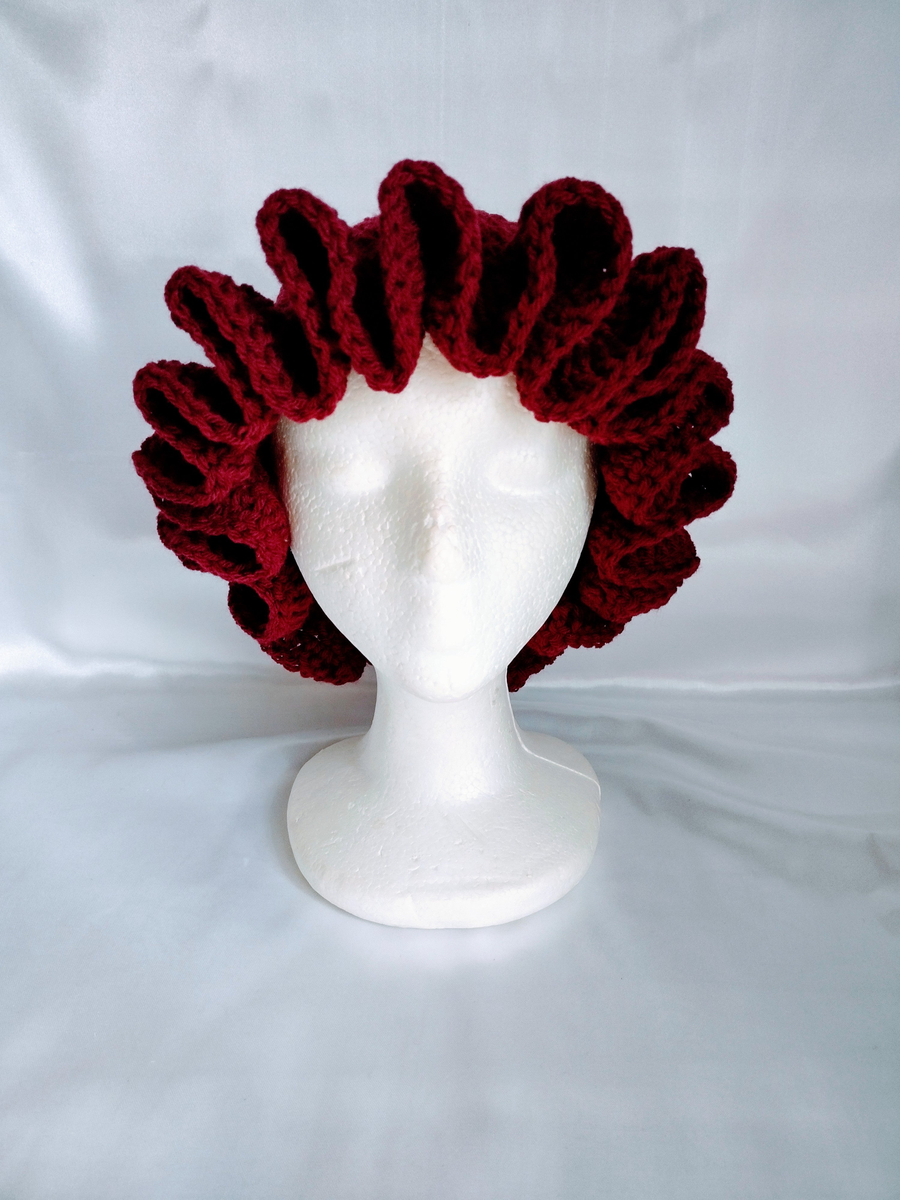 Burgundy Ruffle Hat – Little Dots and Dans